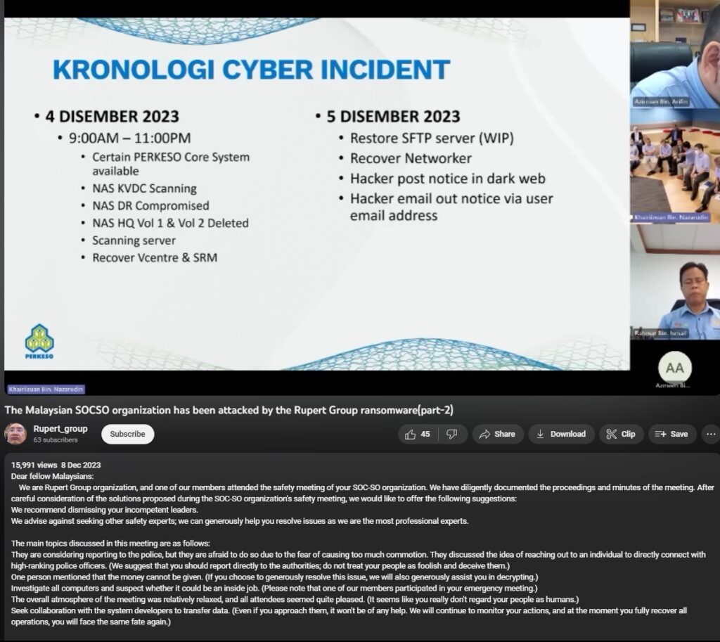 Malaysia's SOCSO suffered data breach, personal data including names, blood types, salary ...